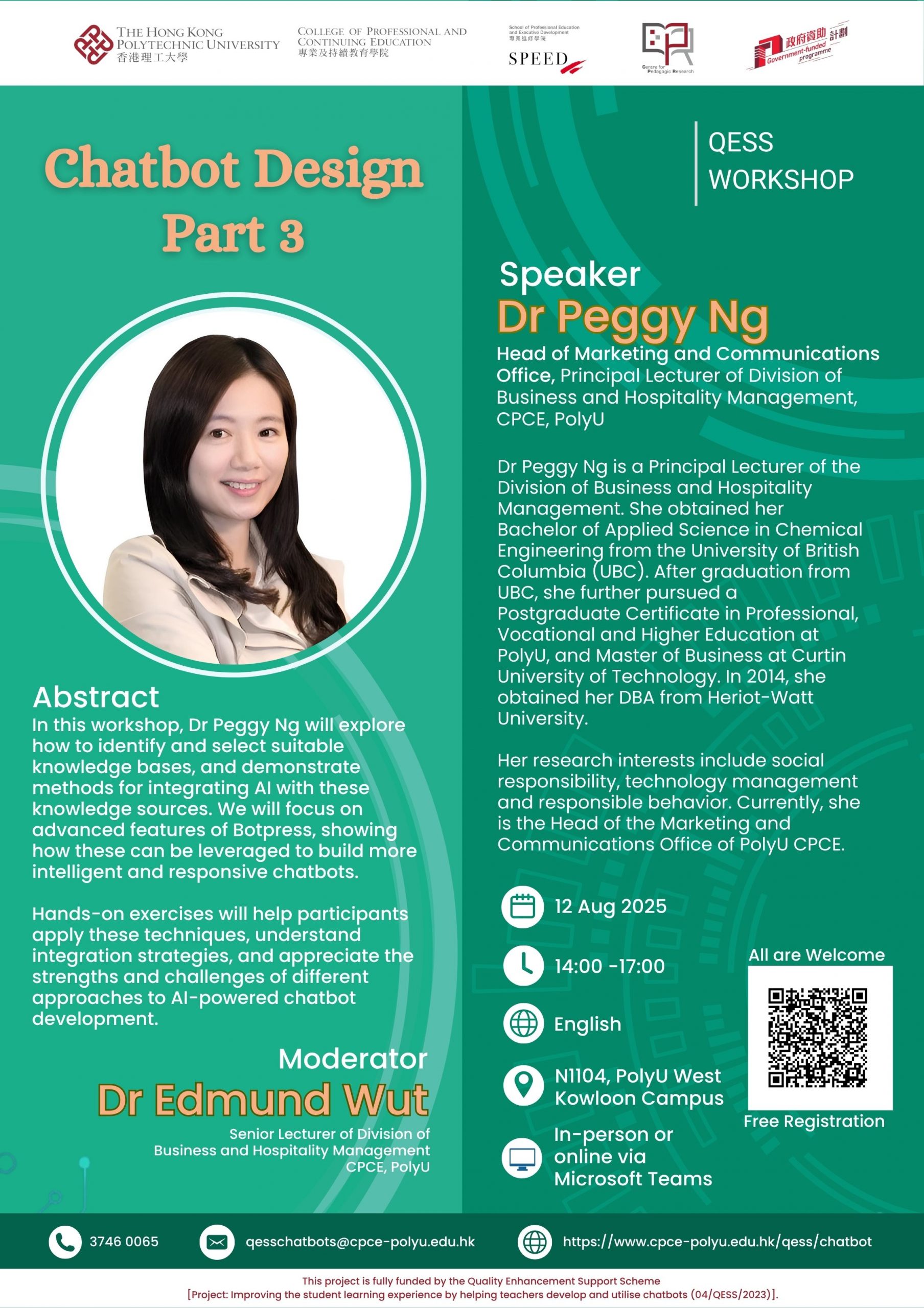 QESS Workshop: Chatbot Design - Part 3 | Centre for Pedagogic Research (CPR)